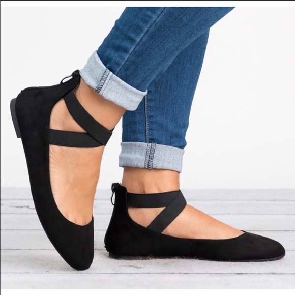 Shoes | Black Suede Ballet Flats | Poshmark